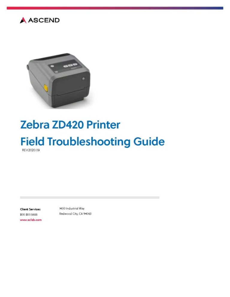 Zebra ZD420 Label Printer Troubleshooting Guide – Ascend Reference Manual